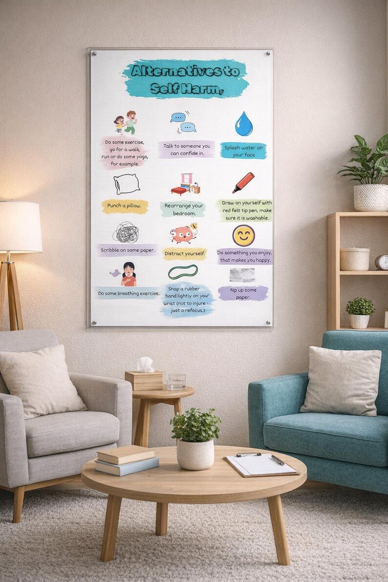 Alternatives to Self Harm Printable, Mental Health Coping Skills Poster ...