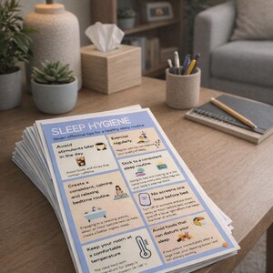 Sleep Hygiene Poster/leaflet, Mental Health, Therapy Room Decor, Self ...