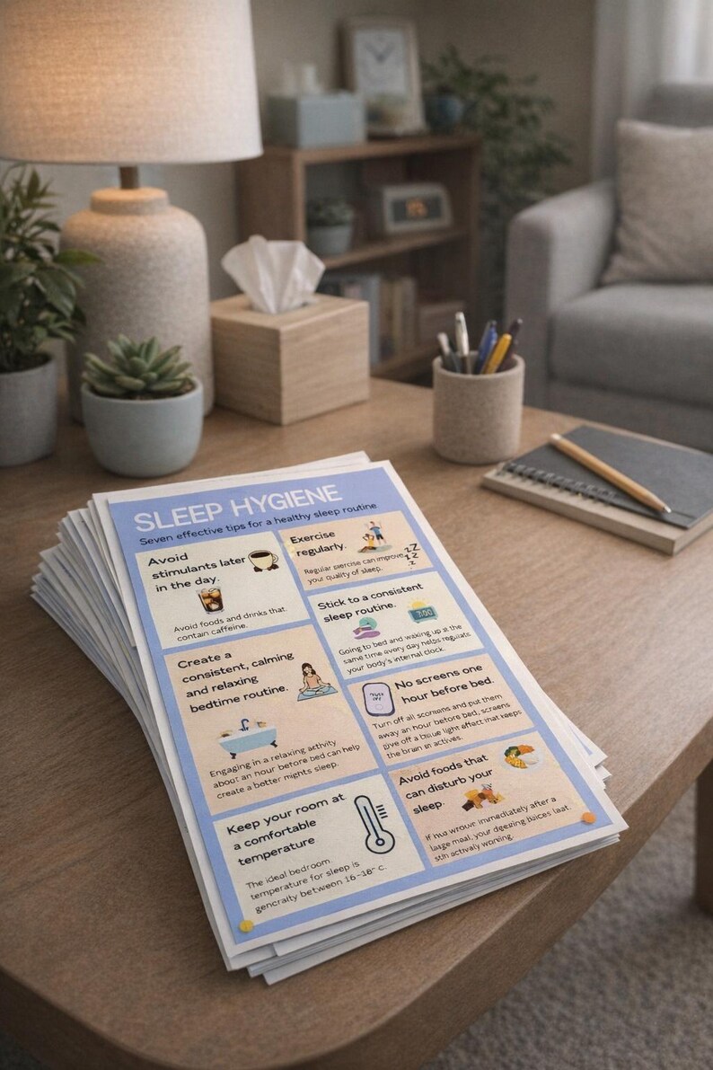 Sleep Hygiene Poster/leaflet, Mental Health, Therapy Room Decor, Self ...