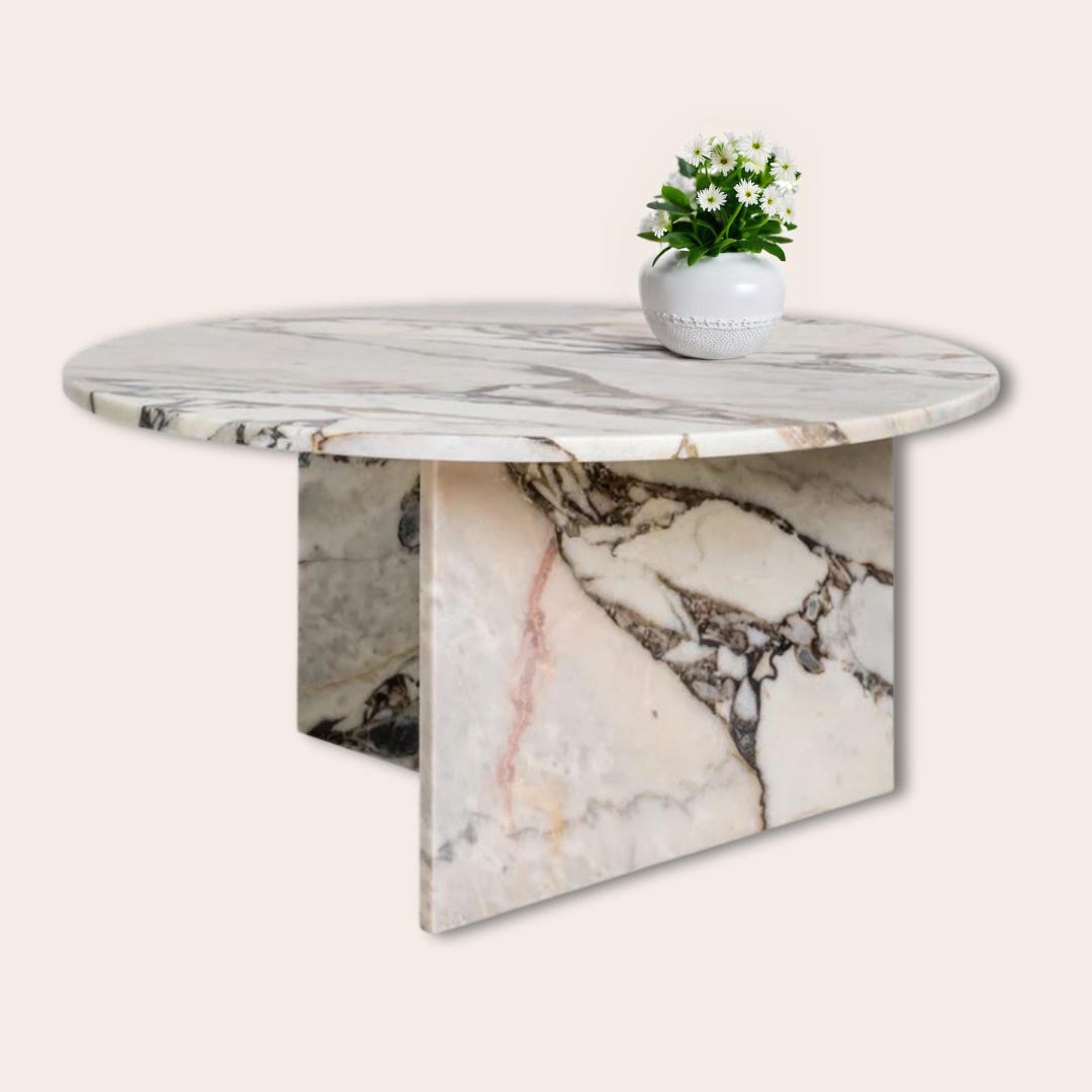 Calacatta Viola Marble Coffee Table for Living Room , Solid Natural ...