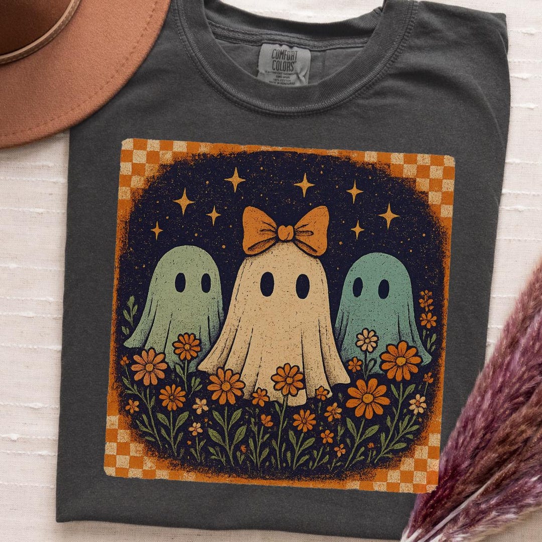 Retro Coquette Ghost PNG, Cute Halloween Ghosts With Bow, Vintage ...
