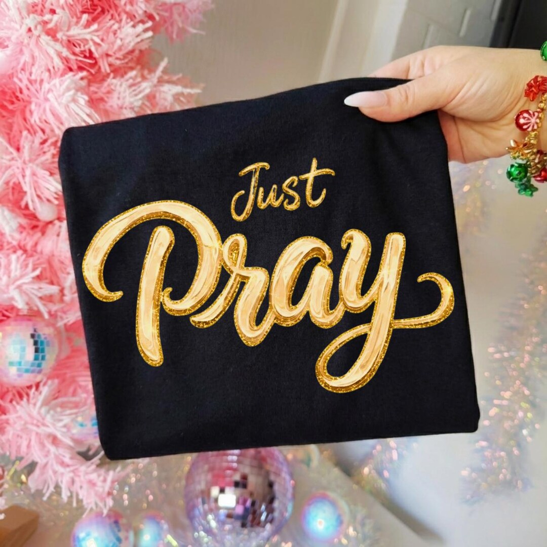 Christian PNG Just Pray Hand Painted Brushstroke Faith-based Religion ...