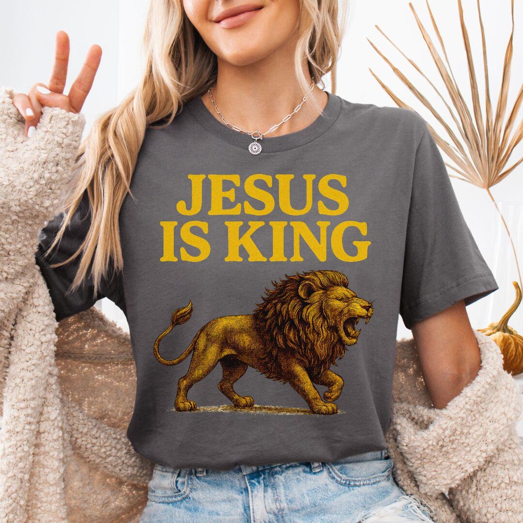 Bold Jesus is King PNG - Vintage Lion Art Design, Faith-based Christian ...
