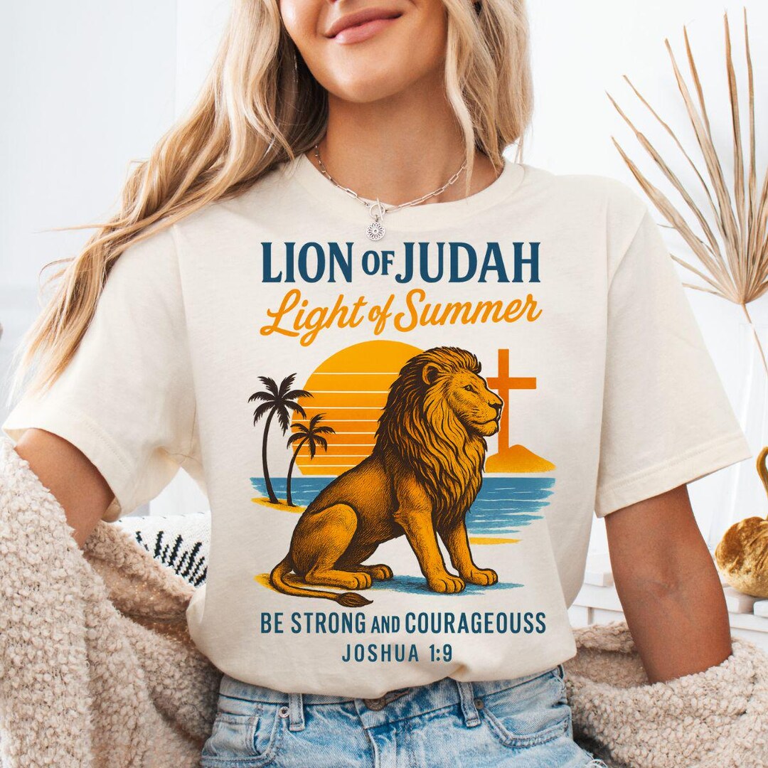 Lion of Judah Summer Christian Art - Be Strong & Courageous, Joshua 1:9 ...