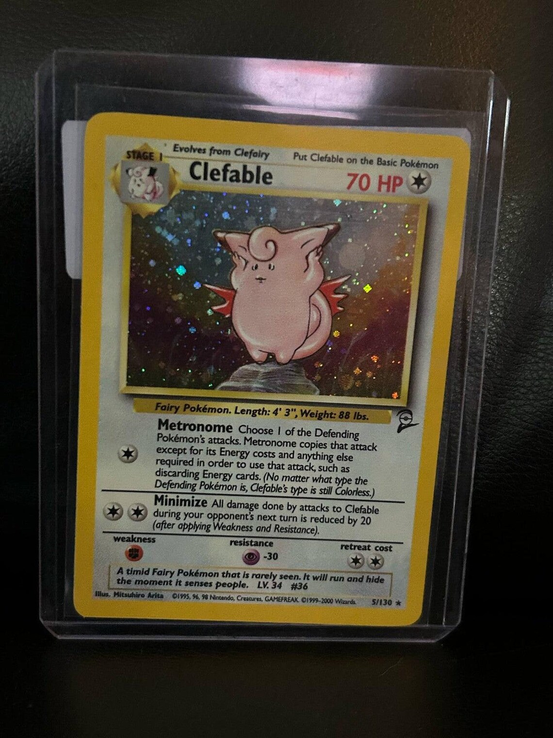 Clefable - 5/130 - Holo Rare - Unlimited Edition Base Set 2 Pokemon ...