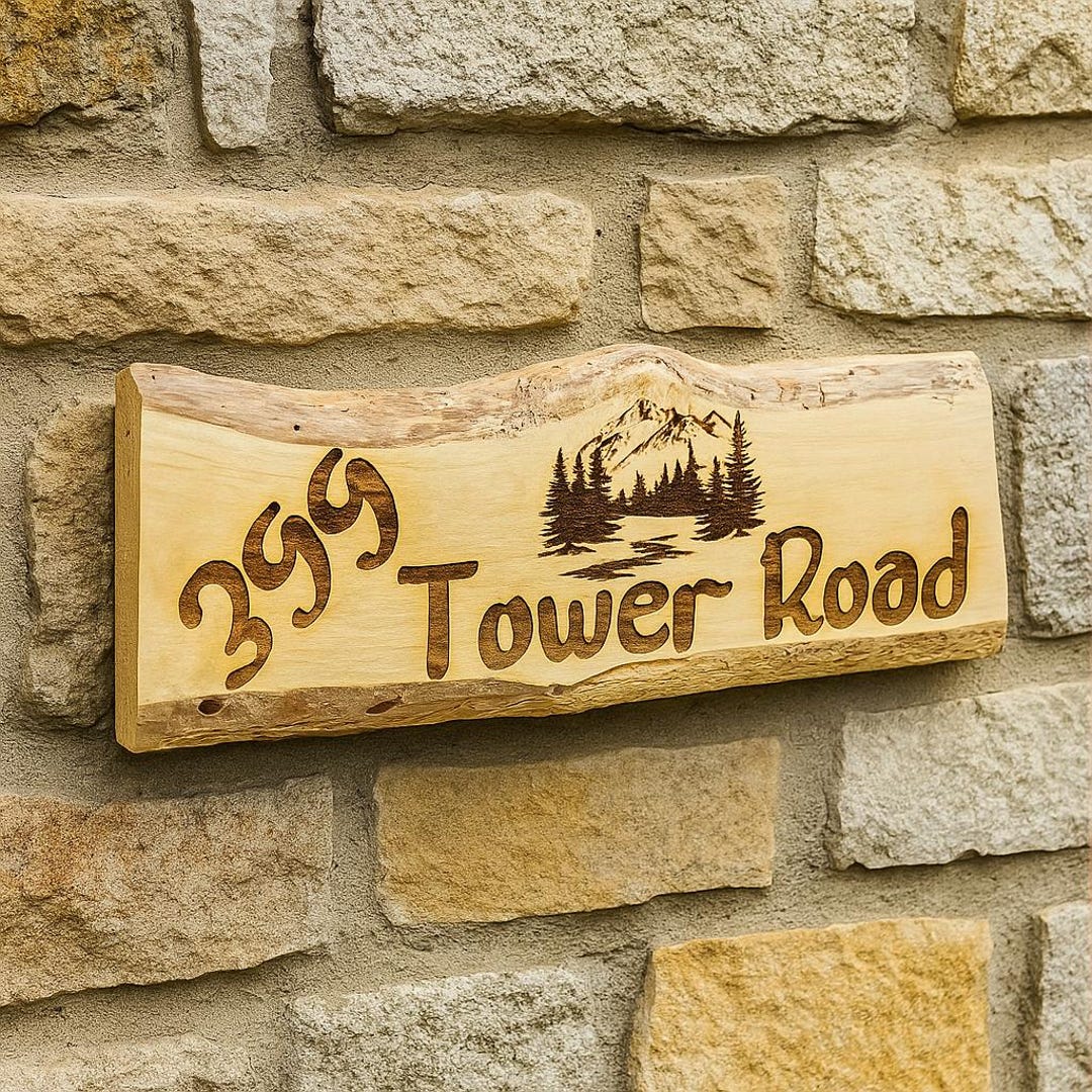 Custom Live Edge House Number Sign - Etsy