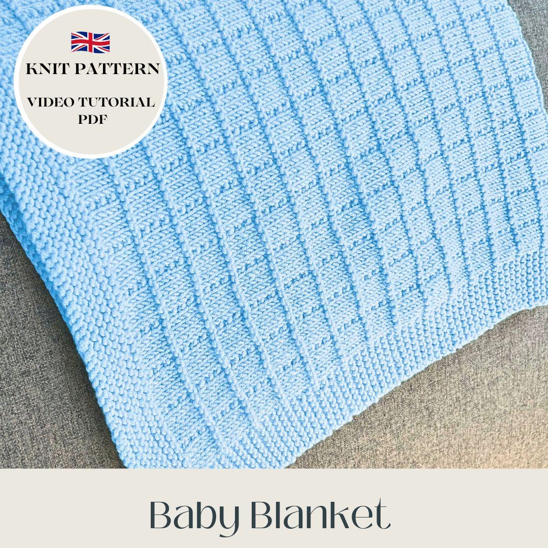 Easy Knit Baby Blanket Pattern: Beginner-friendly (PDF English) - Etsy