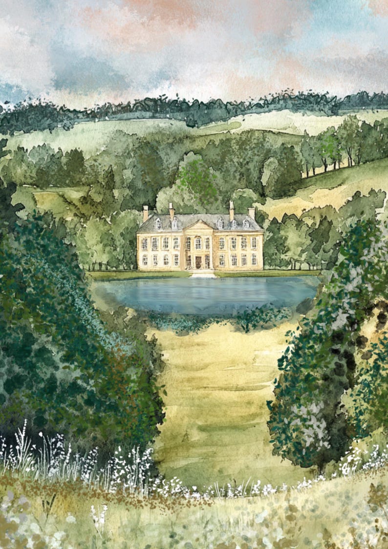 PDF of A4 and A5 Art Print of Pride and Prejudice’s Pemberley by Jane ...