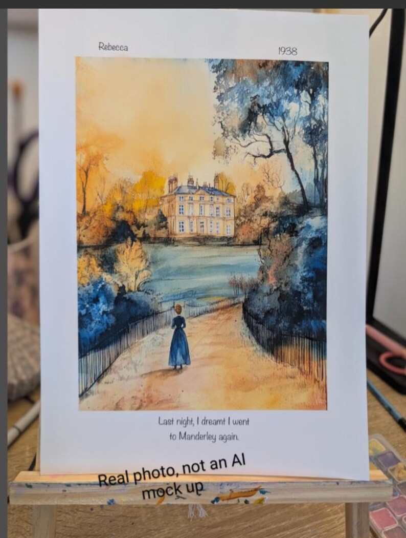 Rebecca Daphne Du Maurier Fan Art Print Illustration (PDF A4/A5 Digital ...