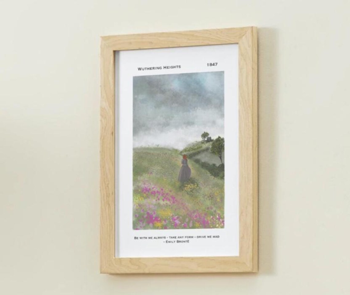 Emily Brontë Wuthering Heights Fan Art Print Illustration (PDF A4/A5 ...