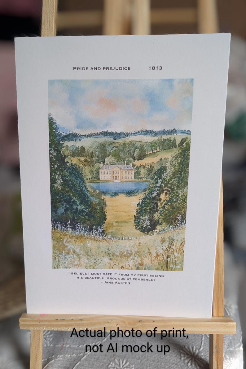 A4 Print of Pemberley From Pride and Prejudice, Jane Austen, Book Art ...
