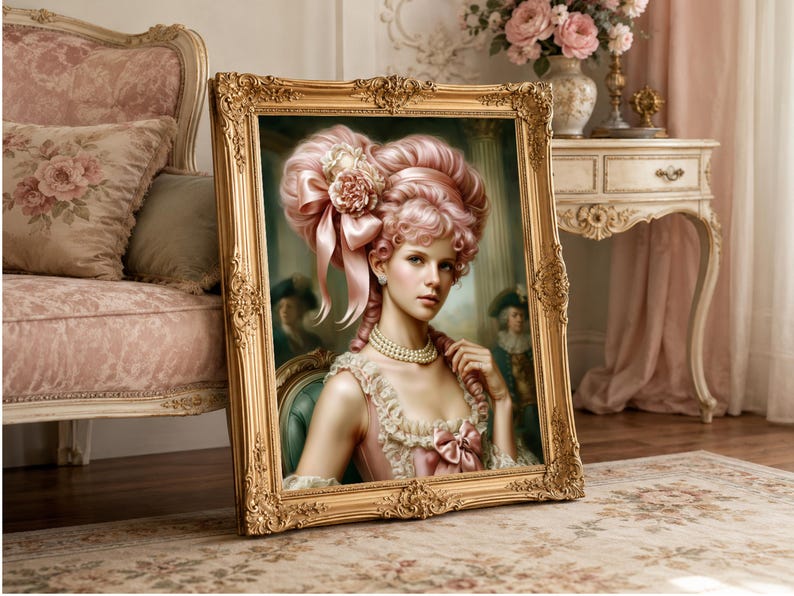 Rococo Portrait Wall Art Set, Chateaucore Gallery Print, Marie ...