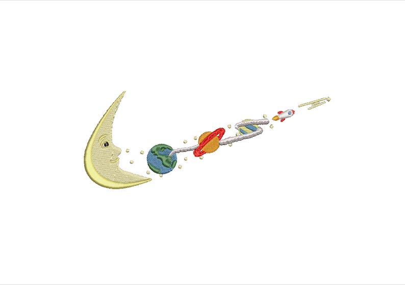 Custom Swoosh Design - Space - Embroidery File - Etsy