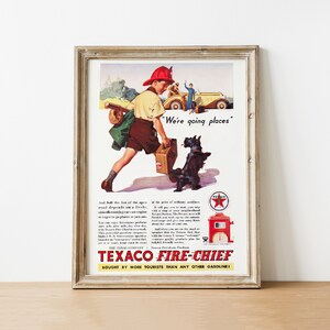 Set of 2 Retro Texaco Gasoline Advertisements From the 1950s - Digital ...