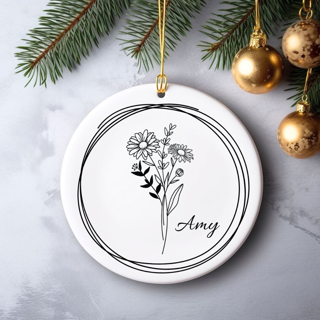 Custom Birth Flower Ornament April Birth Flower Daisy - Etsy