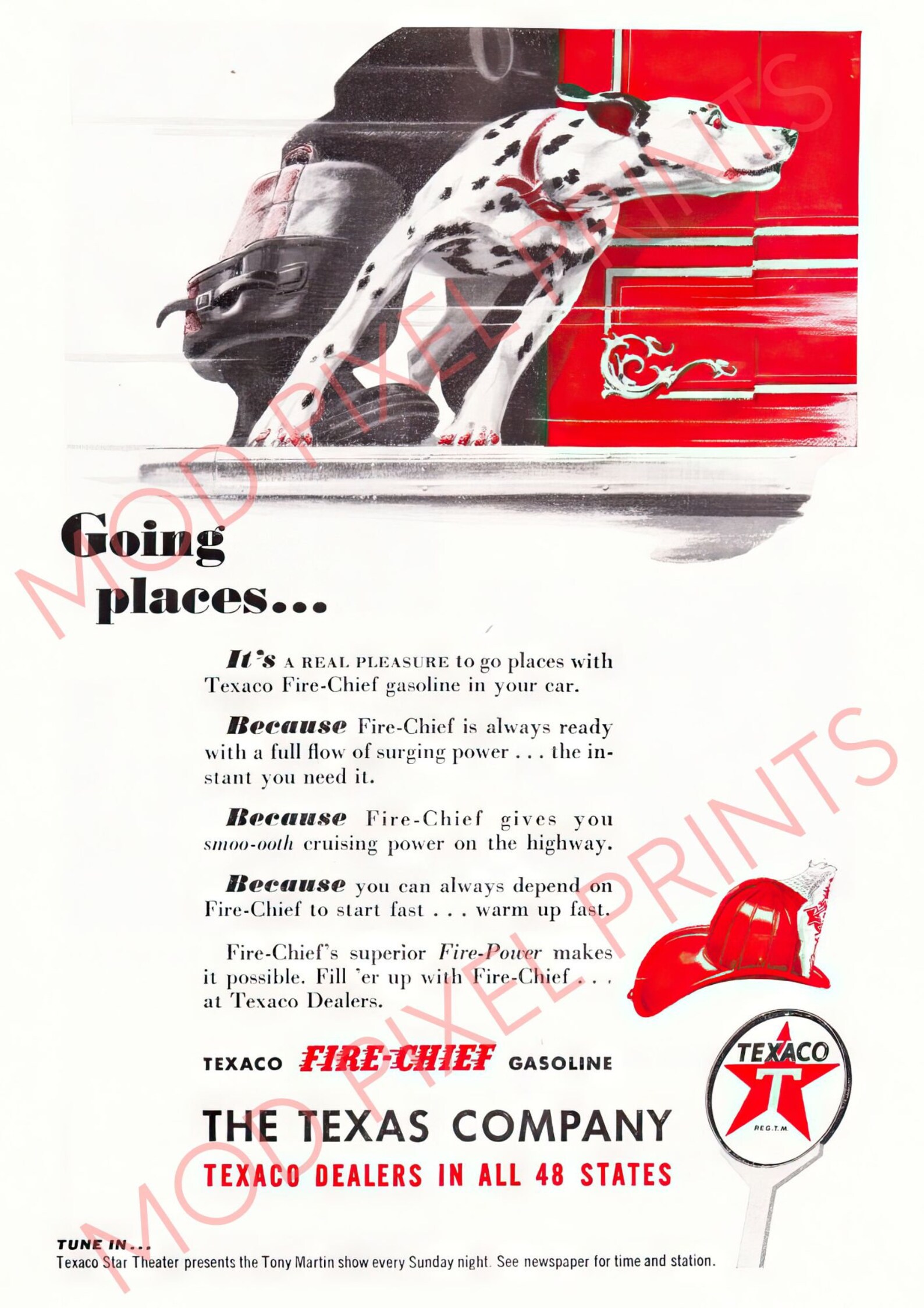 Set of 2 Retro Texaco Gasoline Advertisements From the 1950s - Digital ...