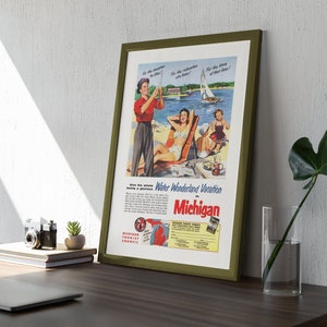 Vintage Michigan Travel Poster Printable Digital Art | PRINTABLE ...