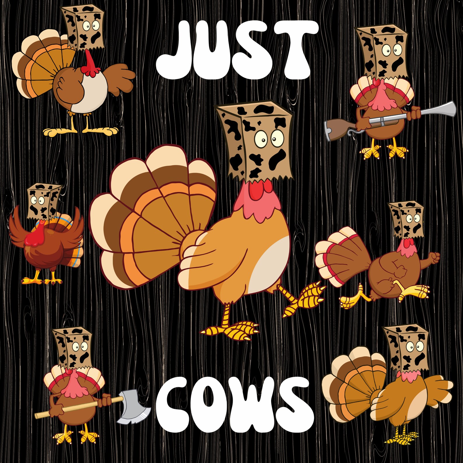 Funny Turkey Cow Bundle - PNG & SVG - Funny Thanksgiving T-shirt Design ...