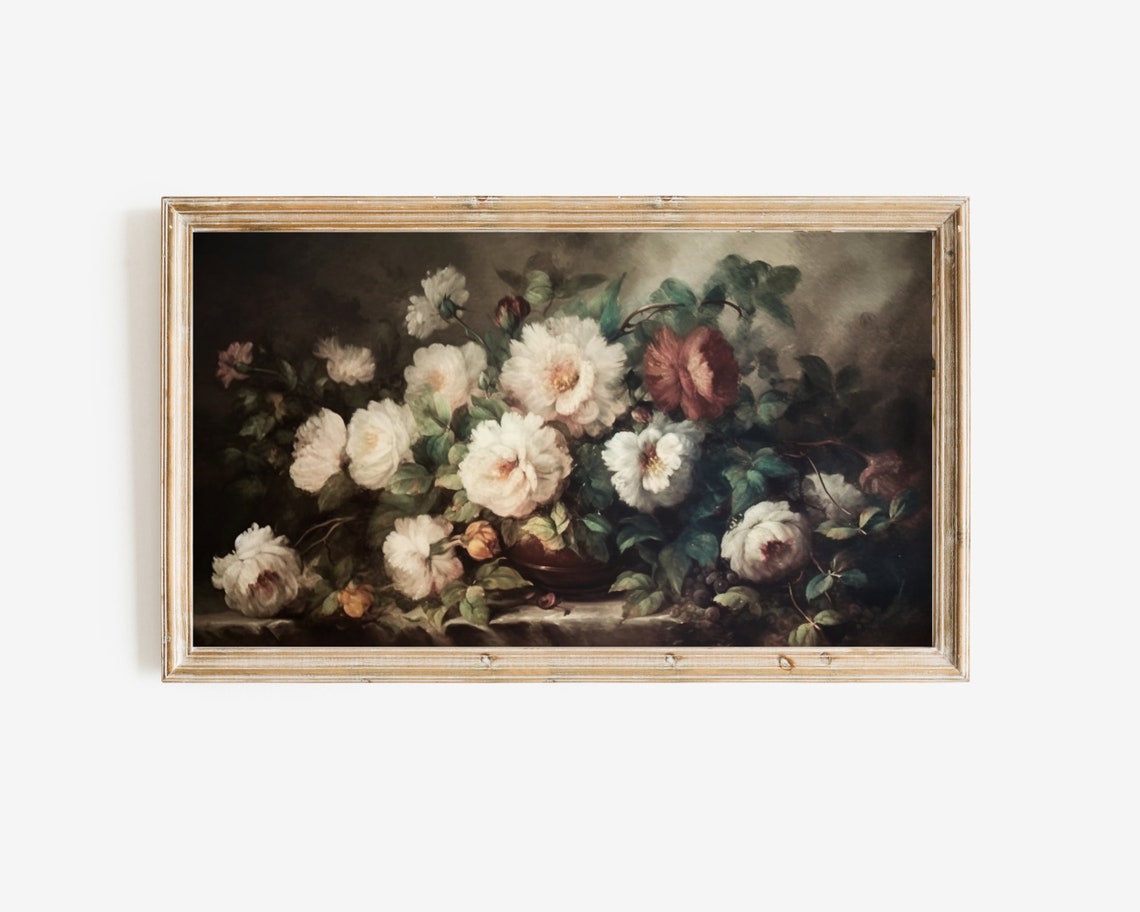 Vintage Flower Still Life Paintings Samsung Frame TV Art SET - Etsy