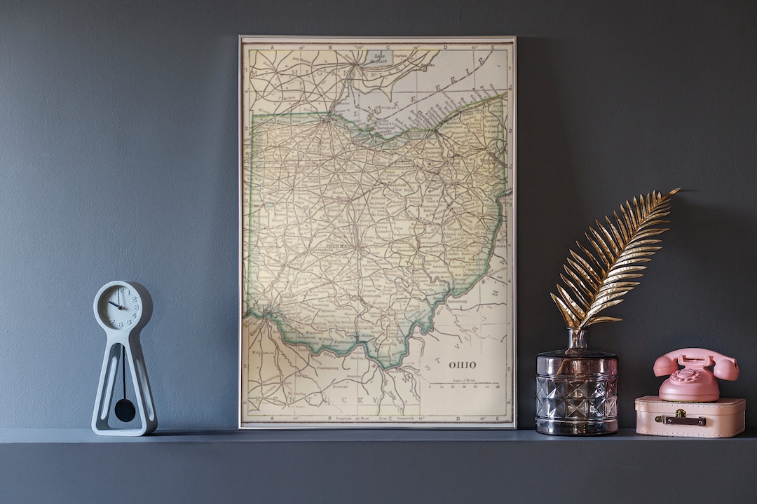 Vintage Ohio Map Art: Printable Antique State Map (digital Download) - Etsy