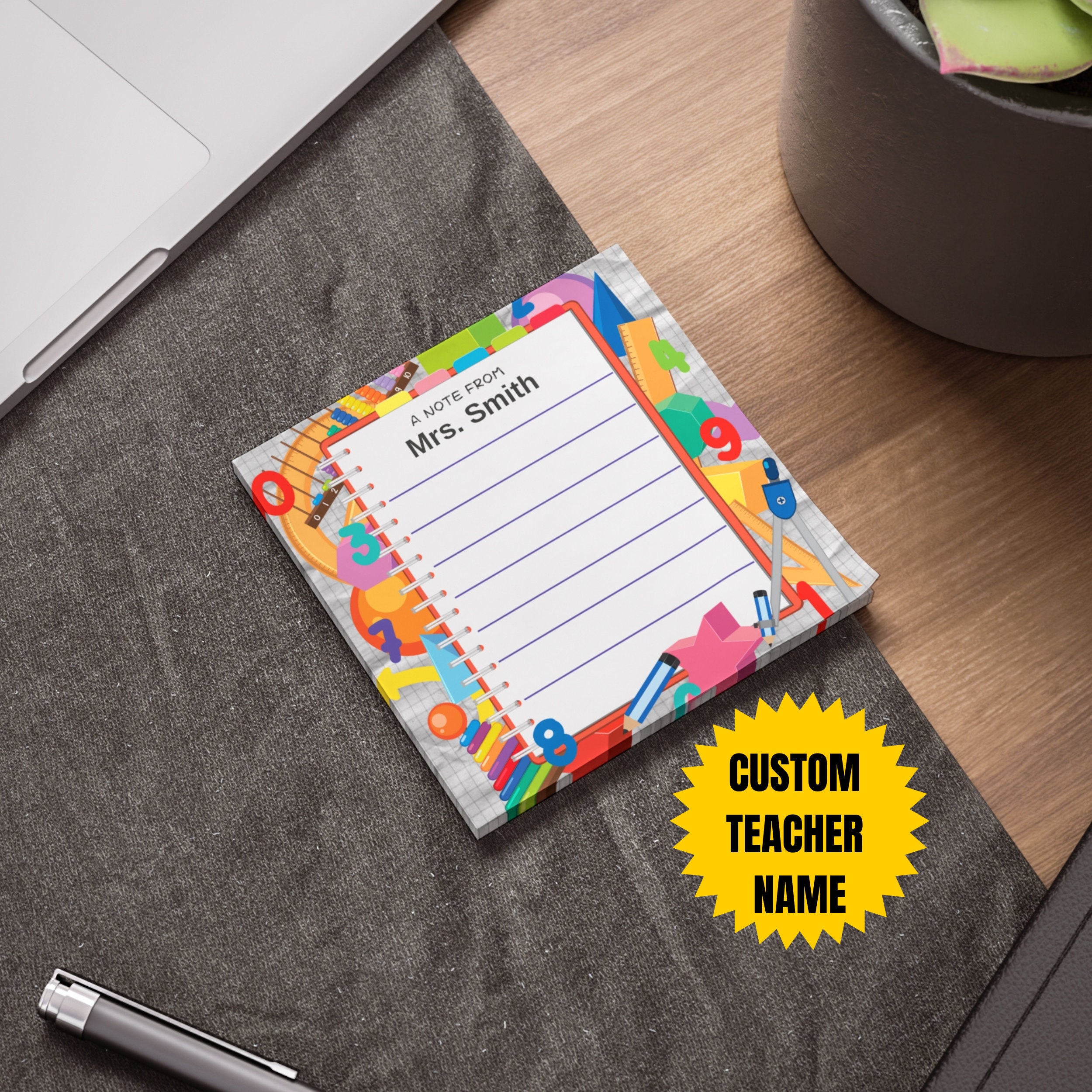 Math Teacher Sticky Note Teacher Notepad Gift Crayon Sticky - Etsy