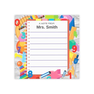 Math Teacher Sticky Note, Teacher Notepad Gift, Crayon Sticky Note ...