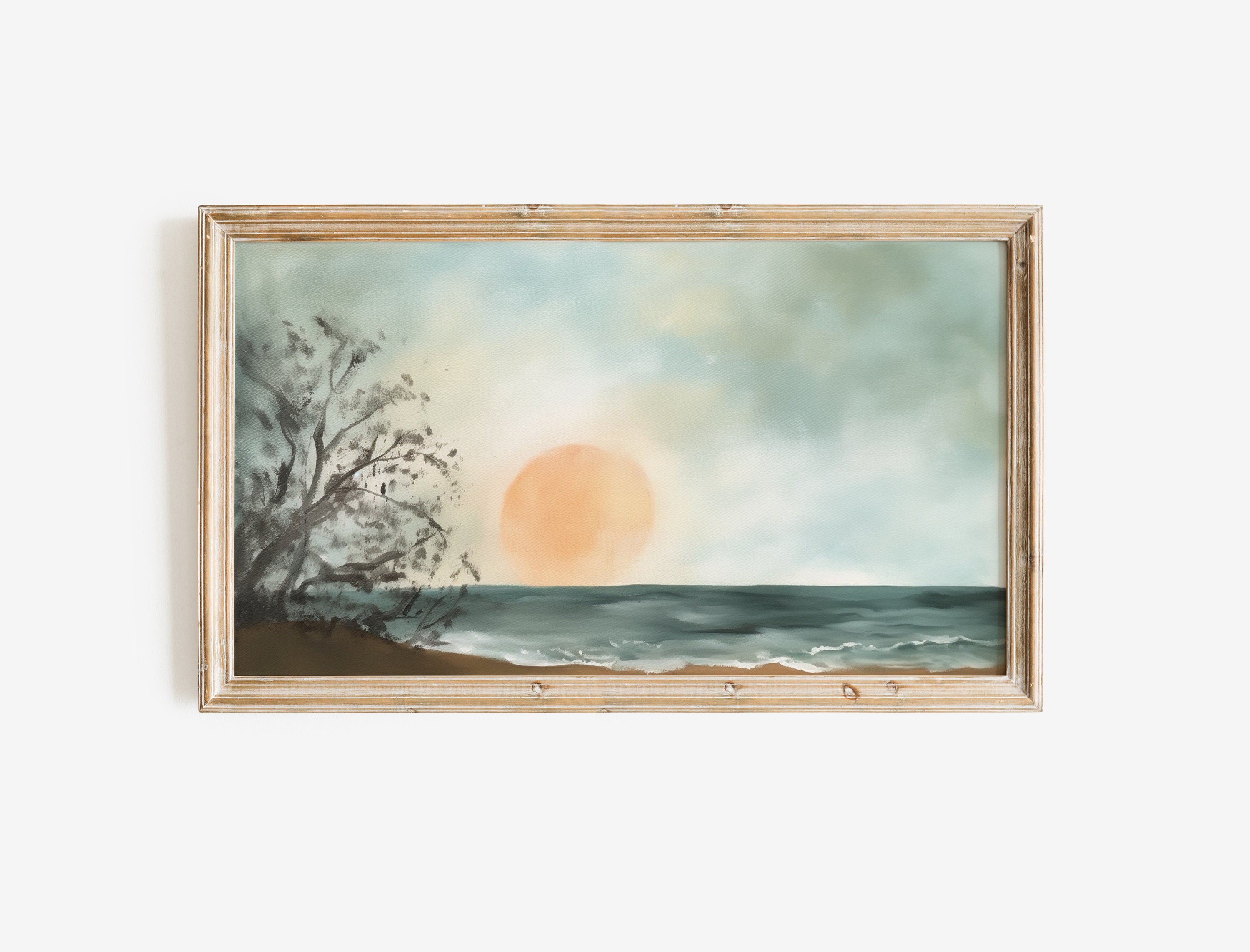 Beach Sunset Watercolor Smart TV Art Digital Download Samsung Frame Tv ...