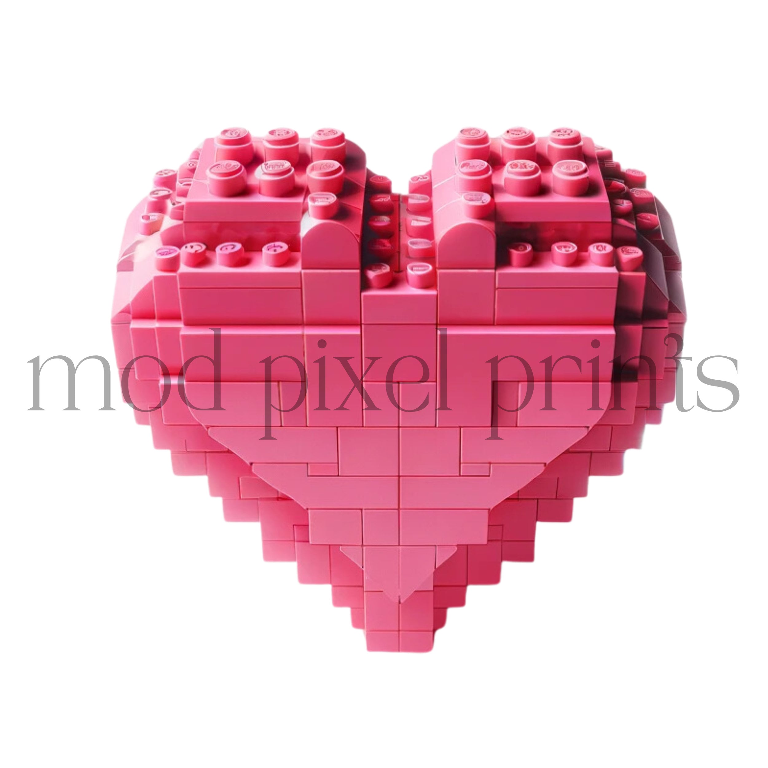 3D Brick Heart Bundle, PNG Instant Digital Download, Valentines Brick ...
