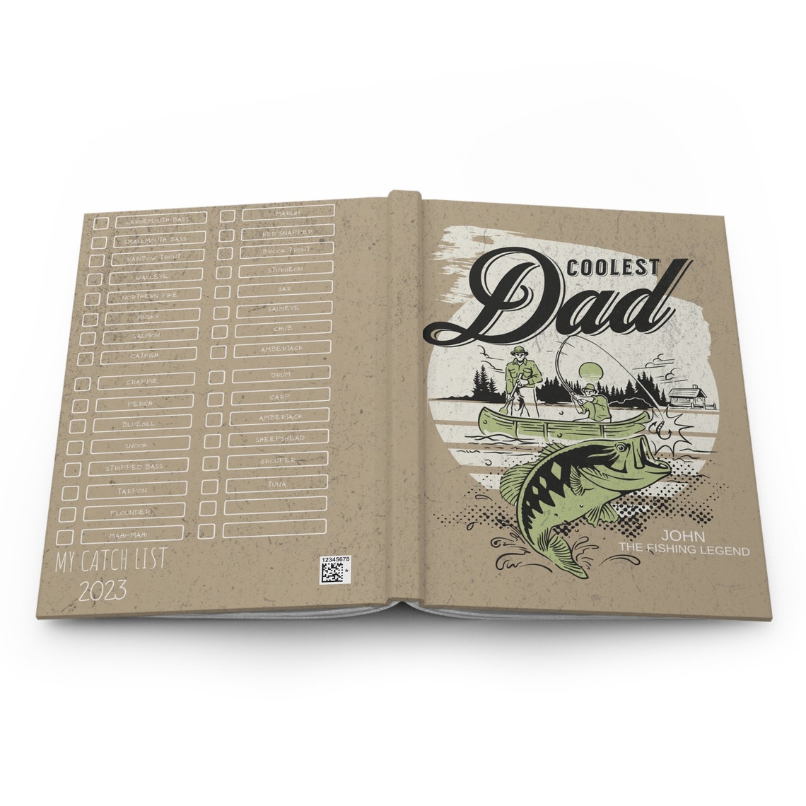 Custom Fishing Gift Catch List Journal Personalized Fishing Note Book ...