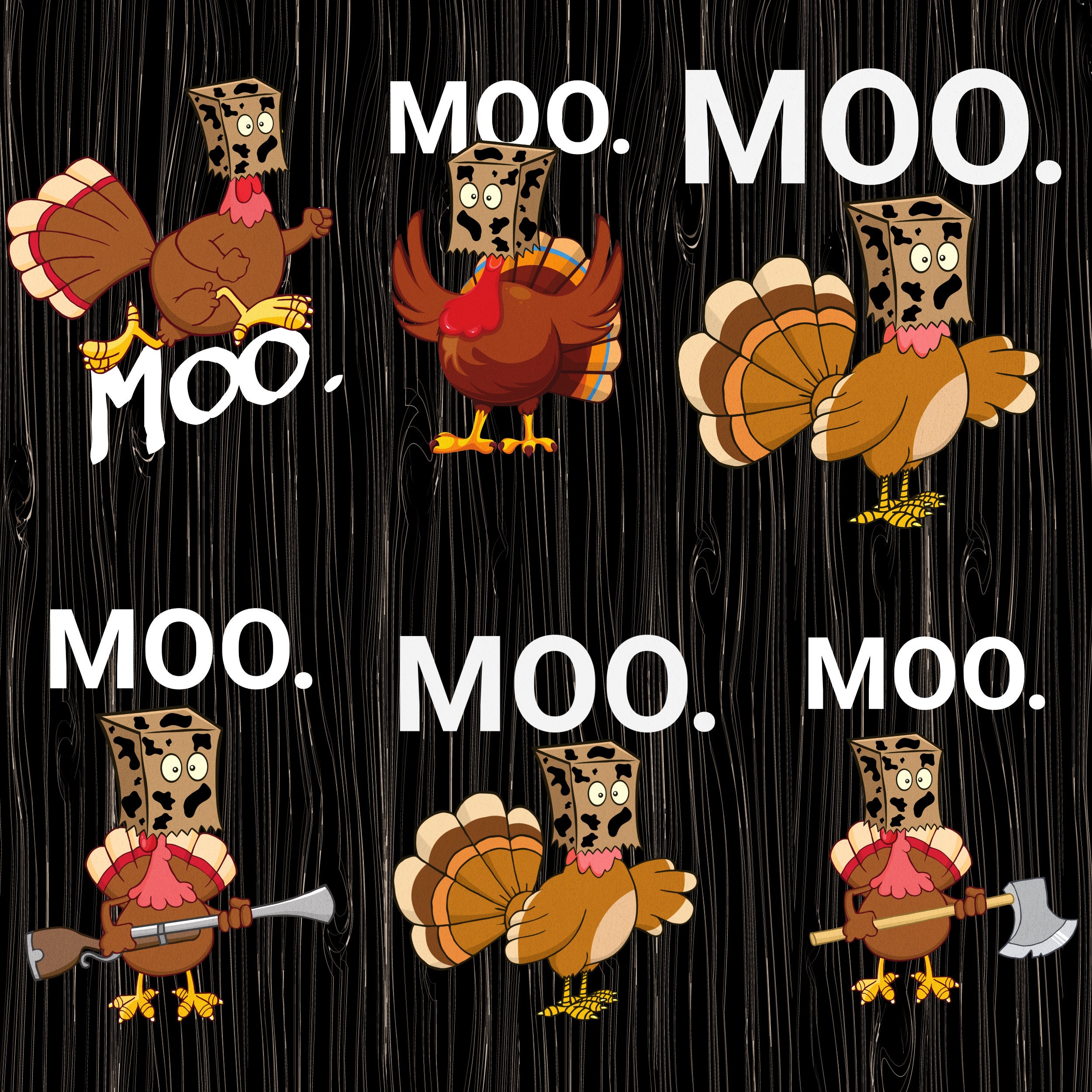 Funny Turkey Cow Bundle - PNG & SVG - Funny Thanksgiving T-shirt Design ...