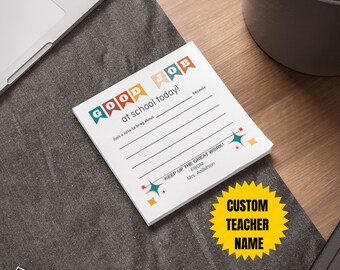 Teacher Personalized Notepad, Custom Teacher Pad, Teacher Appreciation ...