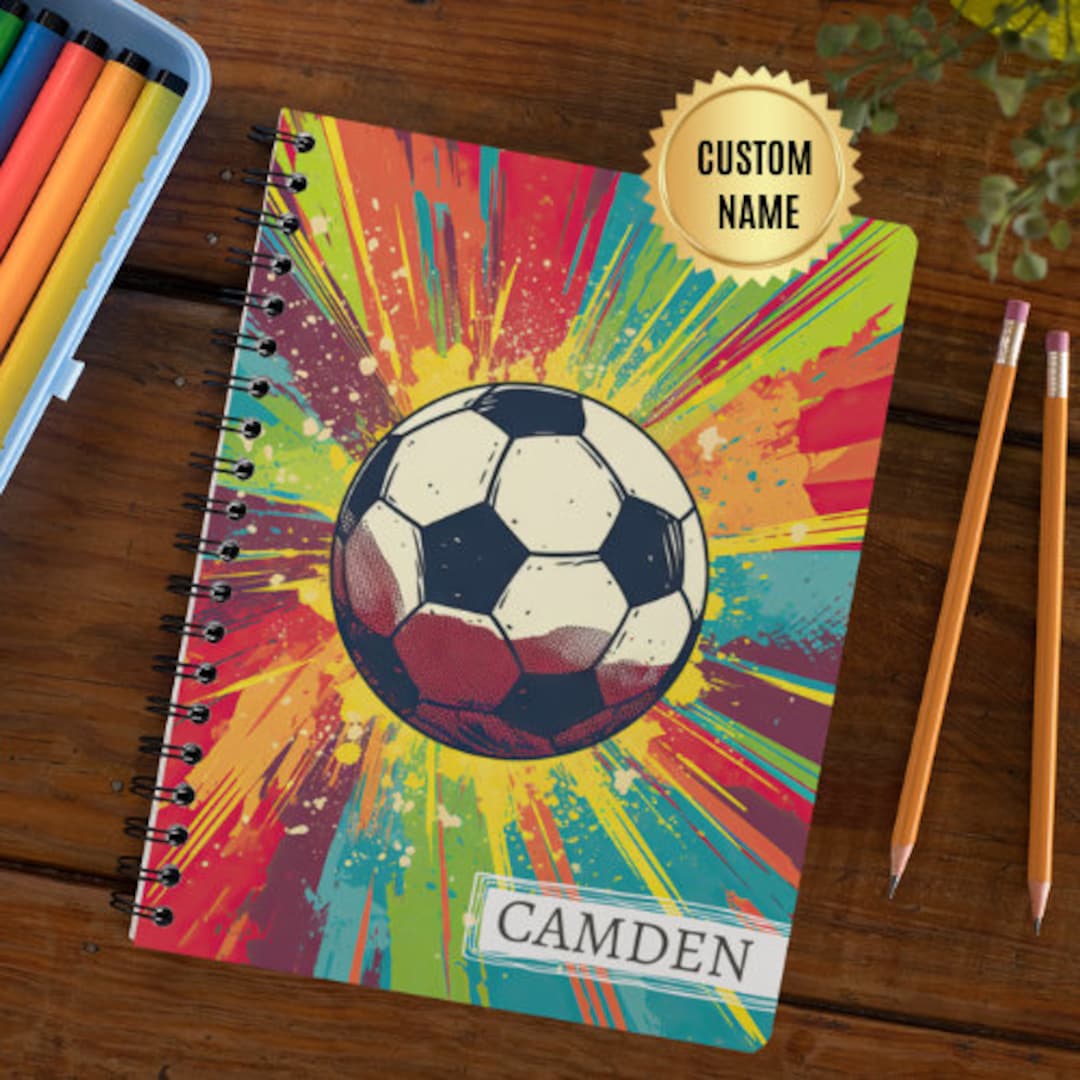 Custom Soccer Notebook Retro Soccer Notebook Personalized - Etsy