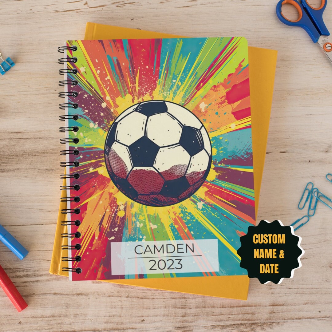 Custom Soccer Notebook, Retro Soccer Notebook - Personalized Journal ...
