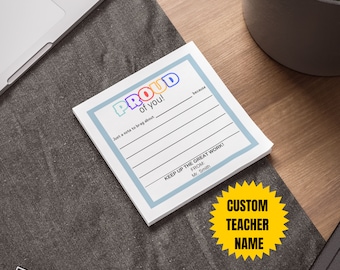 Teacher Personalized Notepad, Custom Teacher Pad, Teacher Appreciation ...