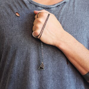 Mens Triangle Necklace Mens Rustic Necklace Carpe Diem Necklace Mens ...