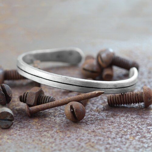 Rustic Mens Bracelet Custom Cuff Bracelet for Men Hidden - Etsy