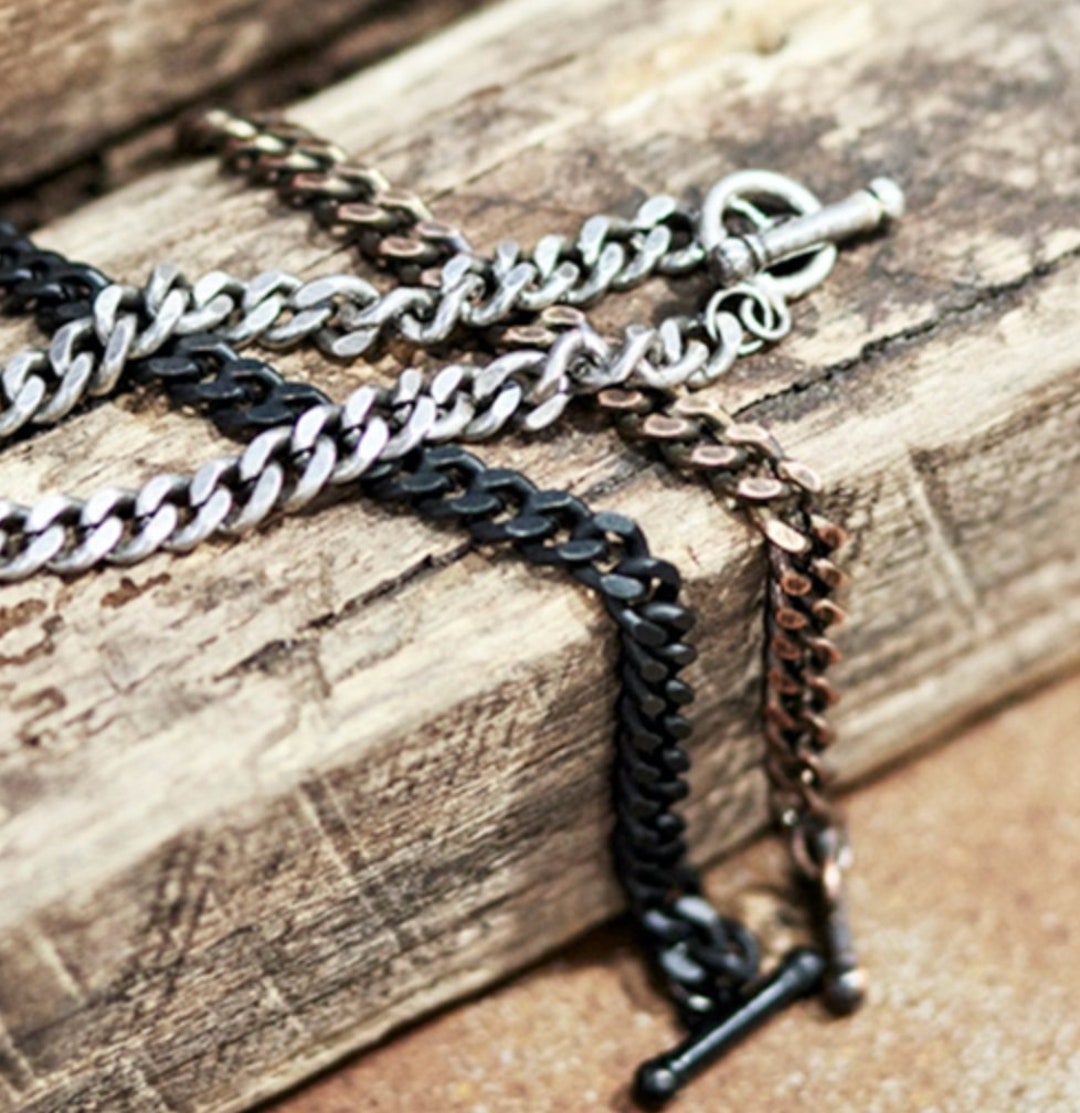 Black Chain Bracelets Mens Bracelet Jewelry for Men - Etsy