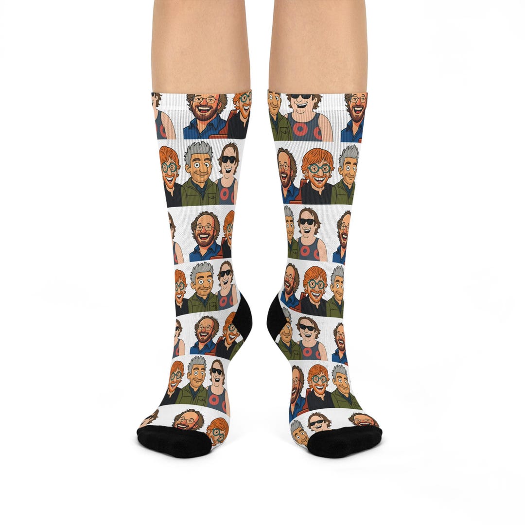 Phish Cartoon Crew Socks | Cushioned Novelty Socks - Etsy