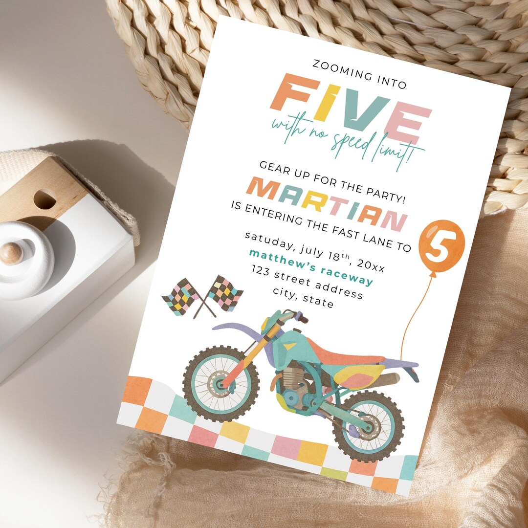 Race Car Invitation, Motorbike Birthdayinvitation Template, Motorcross ...