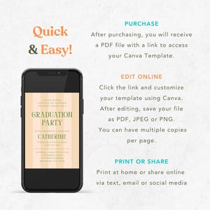 Graduation Party Invitation Template Minimalist Striped Graduation ...