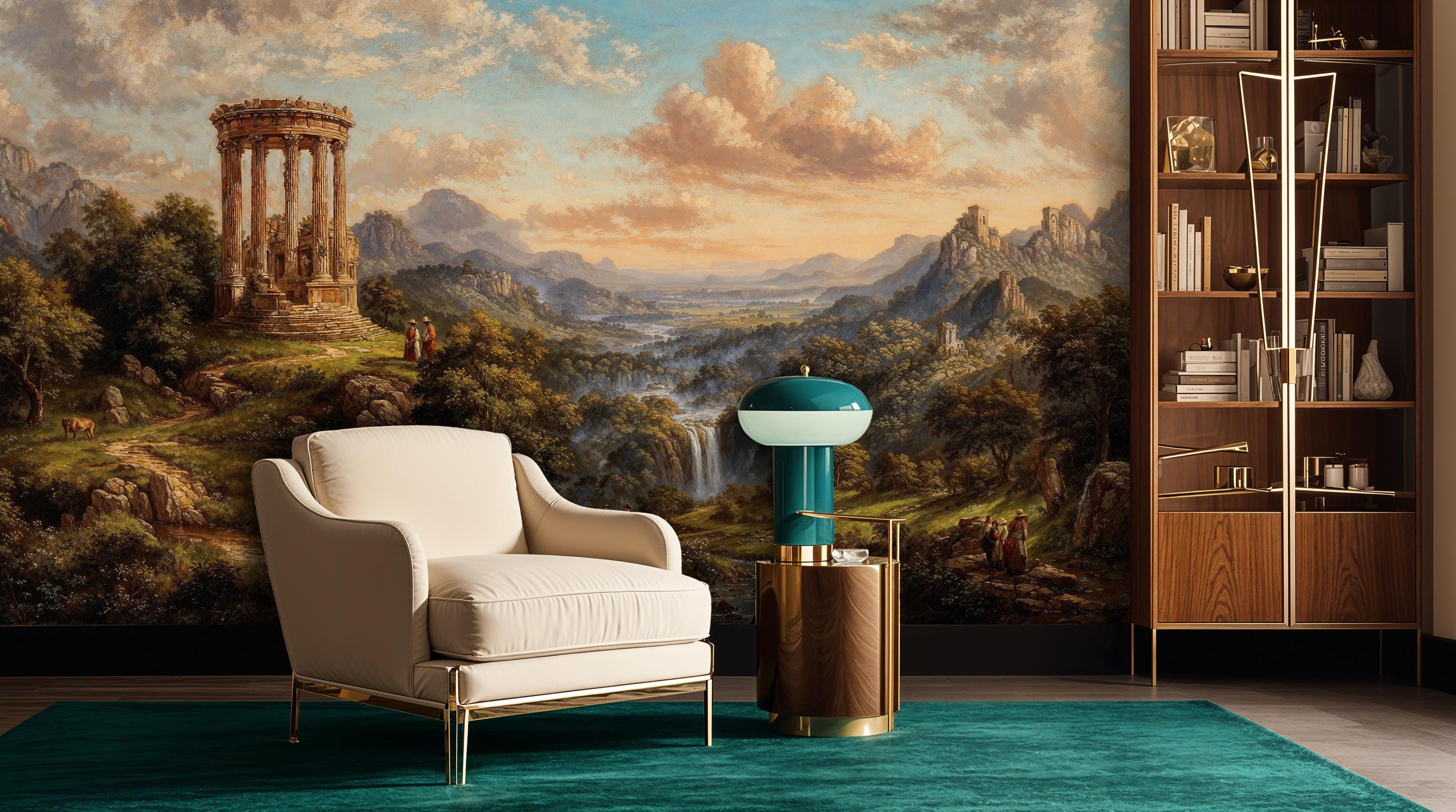 Ancient Roman Ruins Wallpaper Mural: Vintage Oil Painting, Peel and ...