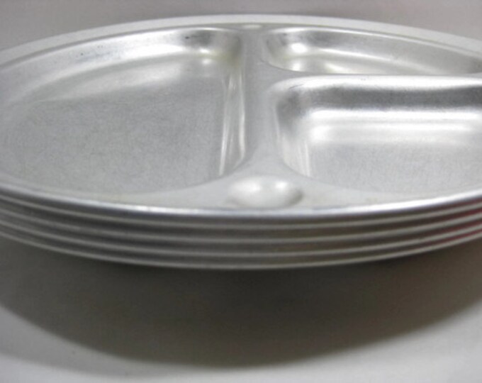 Aluminum Divided Mess Hall / Camping Plates - Set of 4 - Etsy