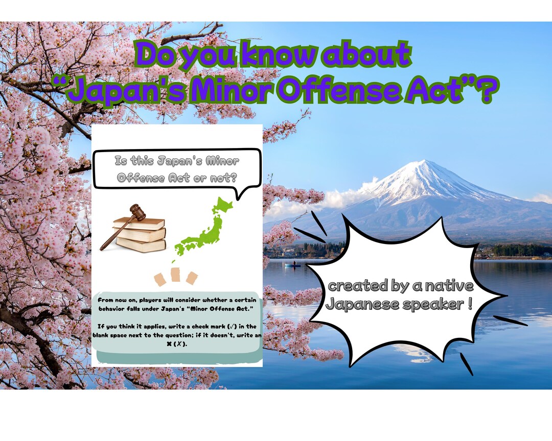 Japan's Minor Offense Act Quiz, True or False, Learn About Japanese ...