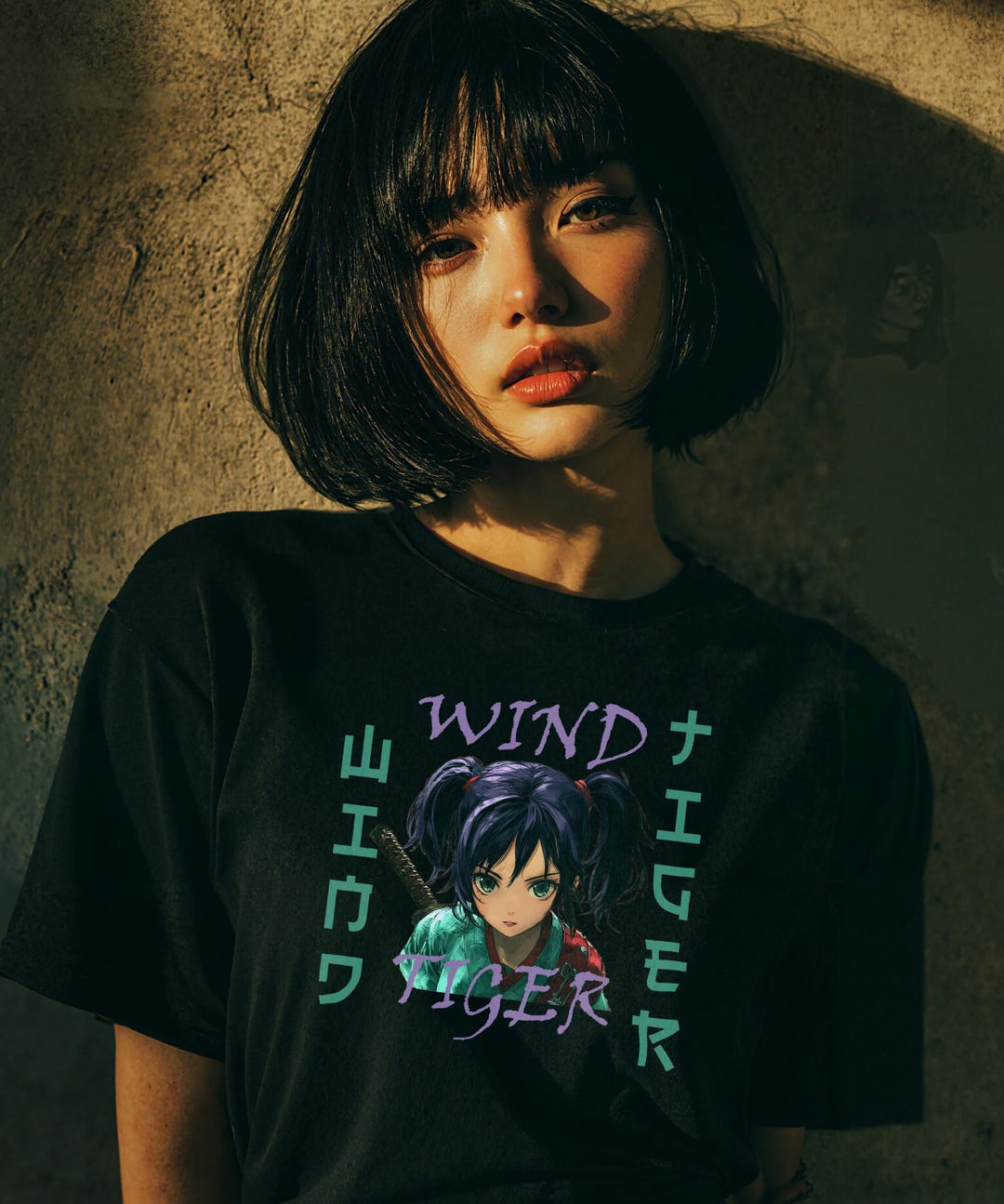 Wind Tiger Anime Warrior Tee, Japanese Streetwear, Bella Canvas - Etsy