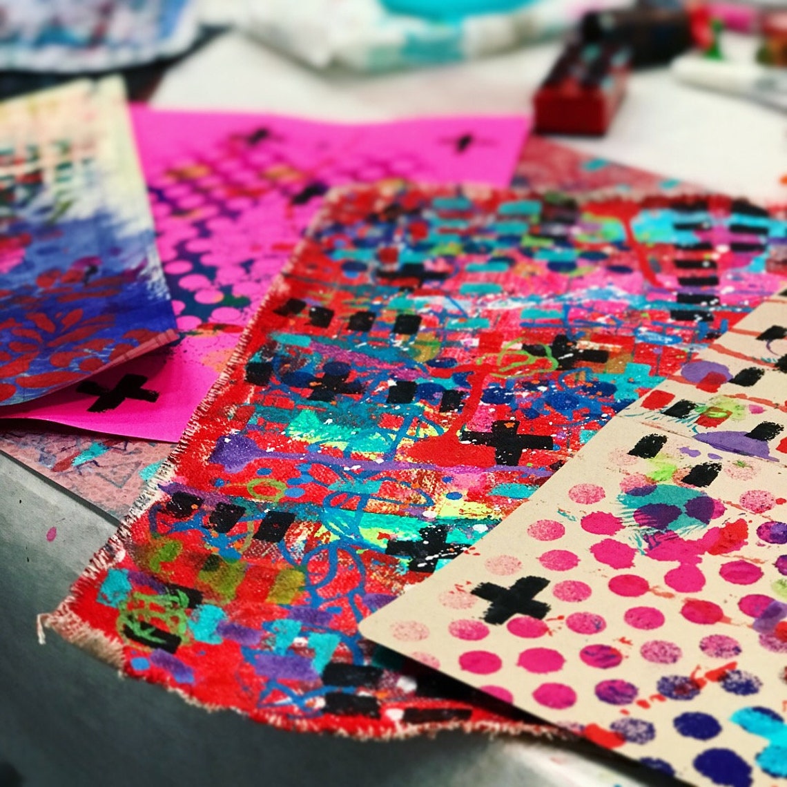 Handmade Mixed Media Collage Paper Pack | Etsy