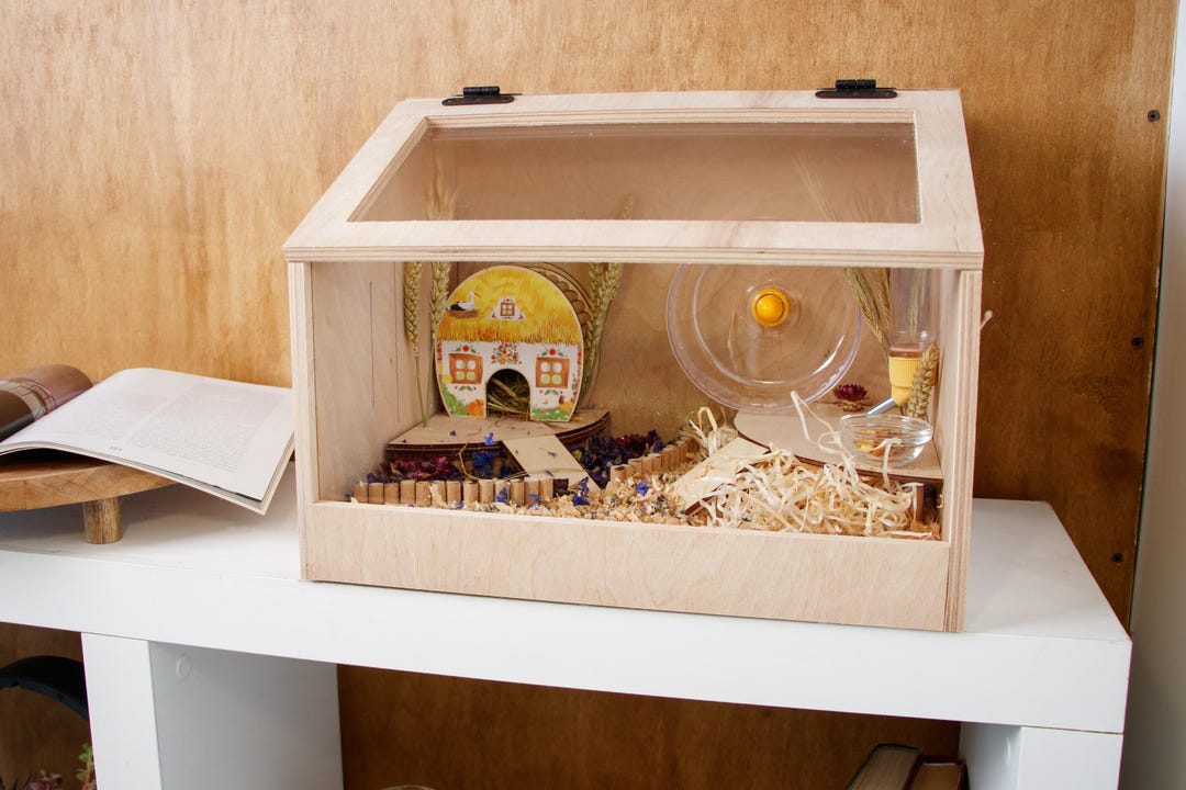 Woodynest Wooden Hamster Cage & Habitat - Etsy New Zealand