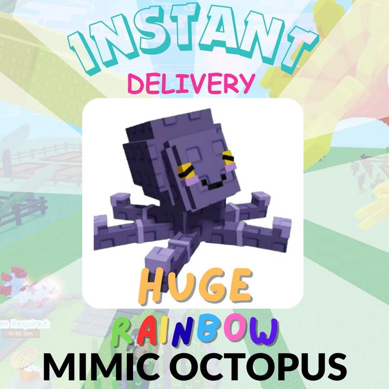 Huge Rainbow Mimic Octopus | Grow a Garden Roblox | Rare | Legendary ...