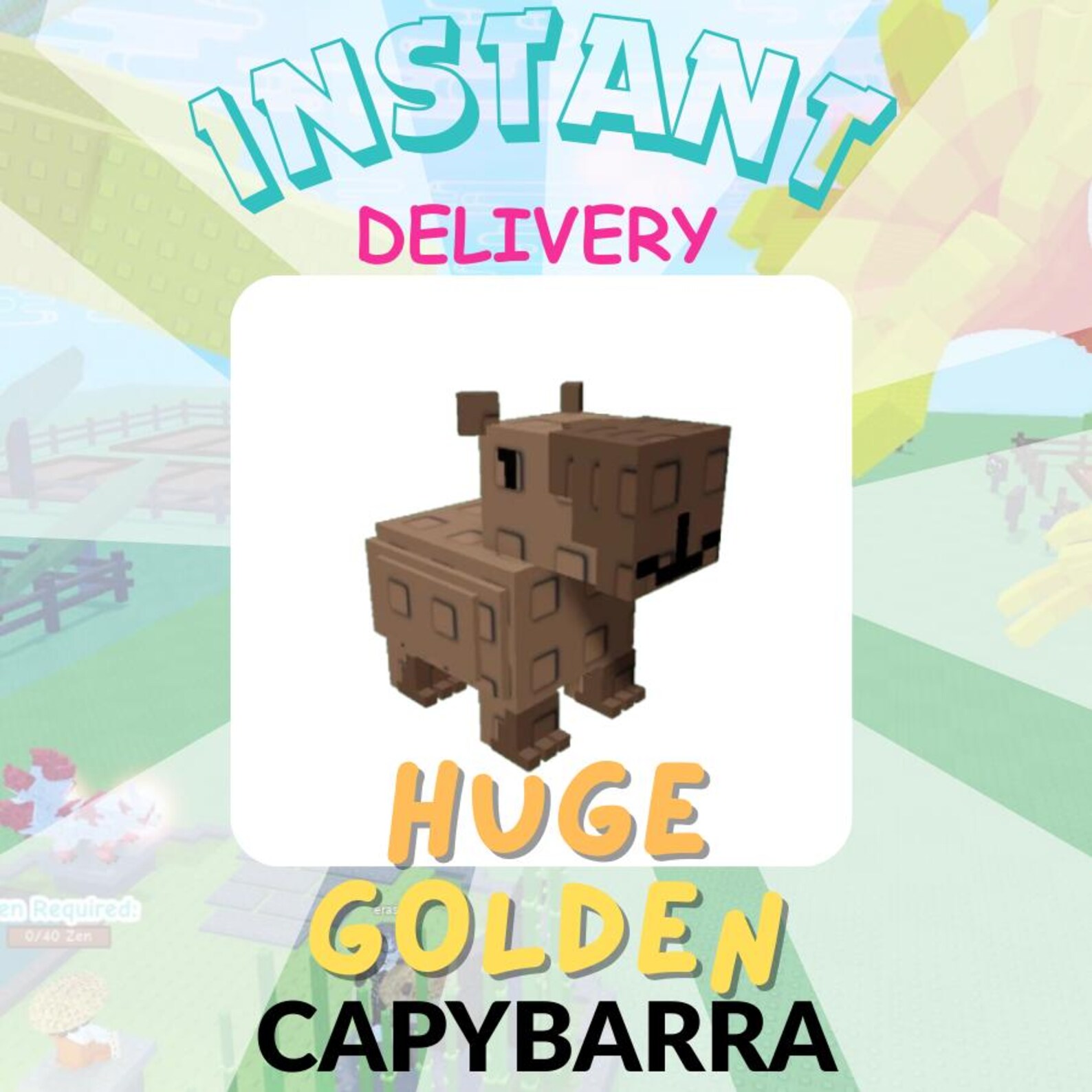 Huge Golden Capybara | Grow A Garden Roblox | Rare | Legendary ...