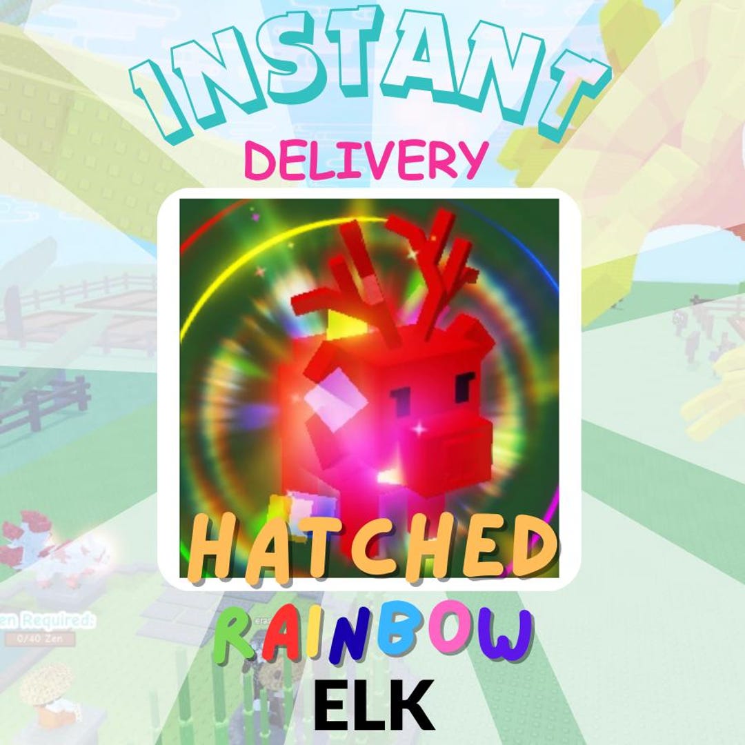 Rainbow Hatched Elk | Grow A Garden Roblox | Rare | Legendary ...