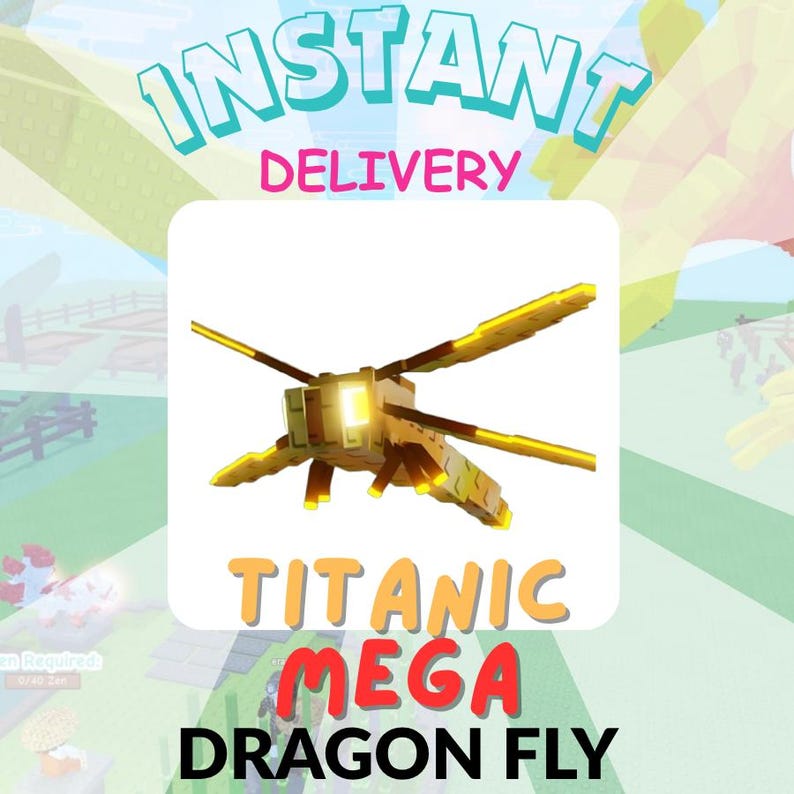 Titanic Mega Dragonfly | Grow A Garden Roblox | Rare | Legendary | Mythical | Divine | - Etsy